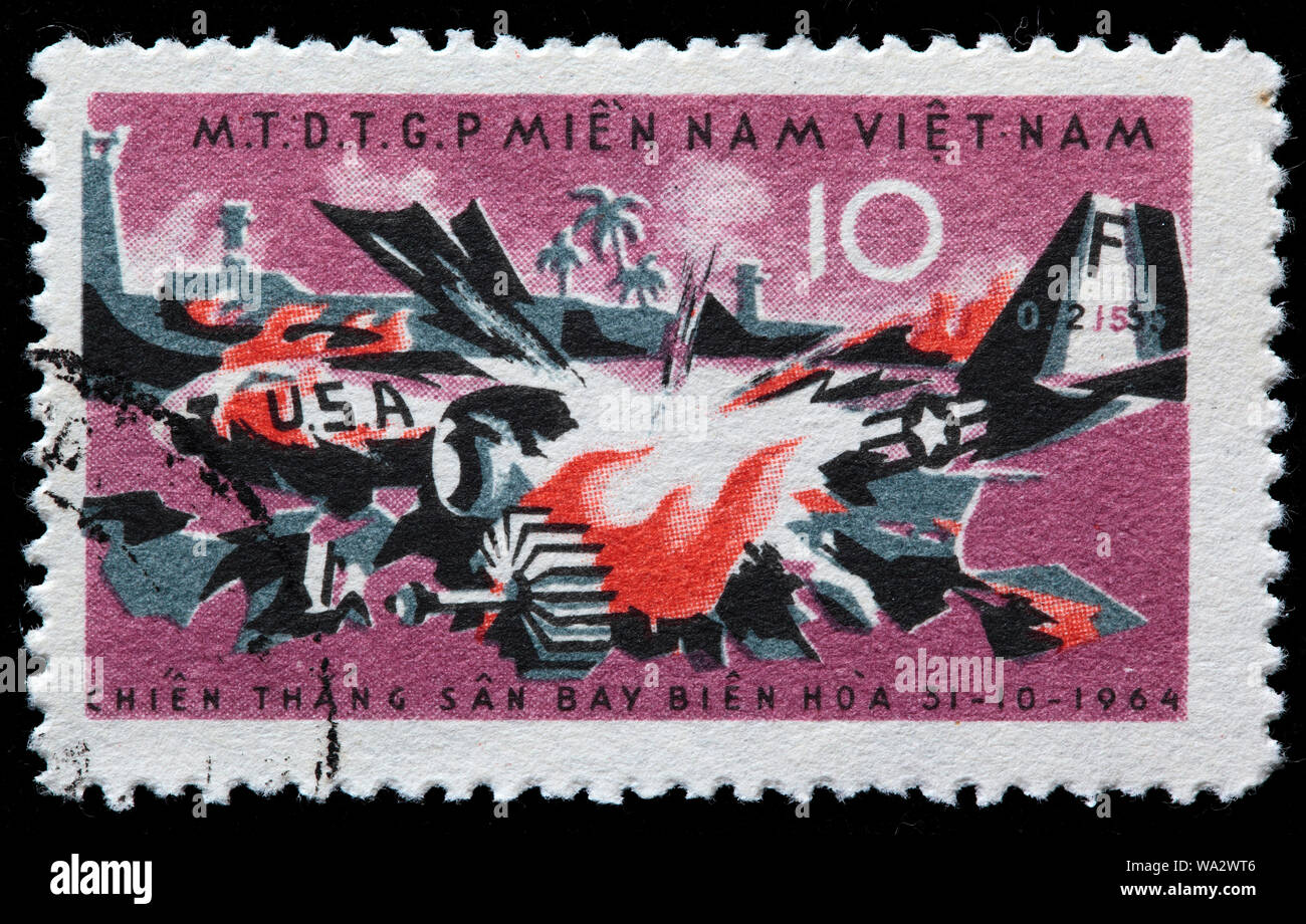 Attack of Bien Hoa, Vietnam war, postage stamp, Vietcong, National ...