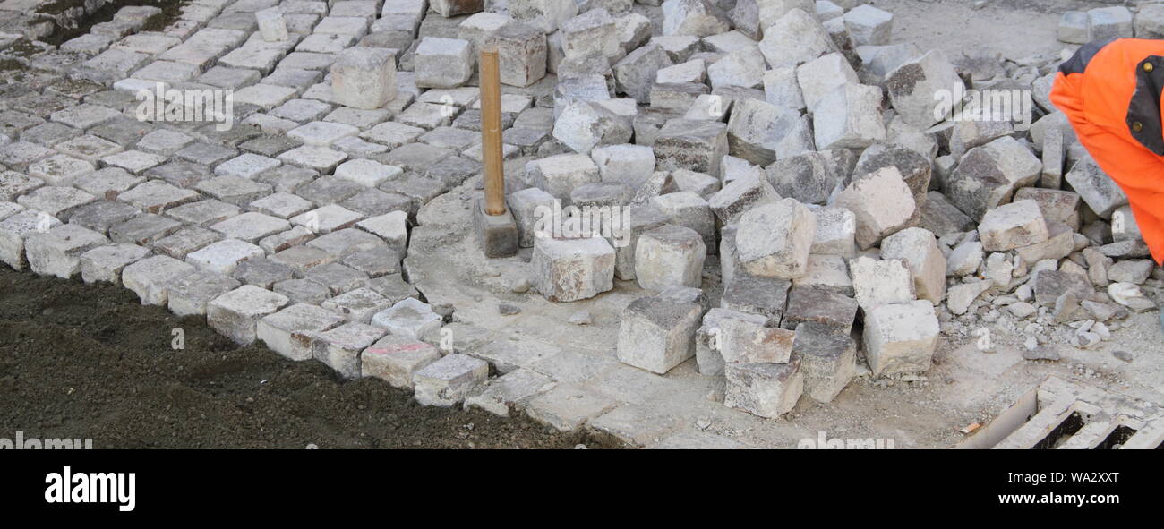 a place is being repaved Stock Photo - Alamy
