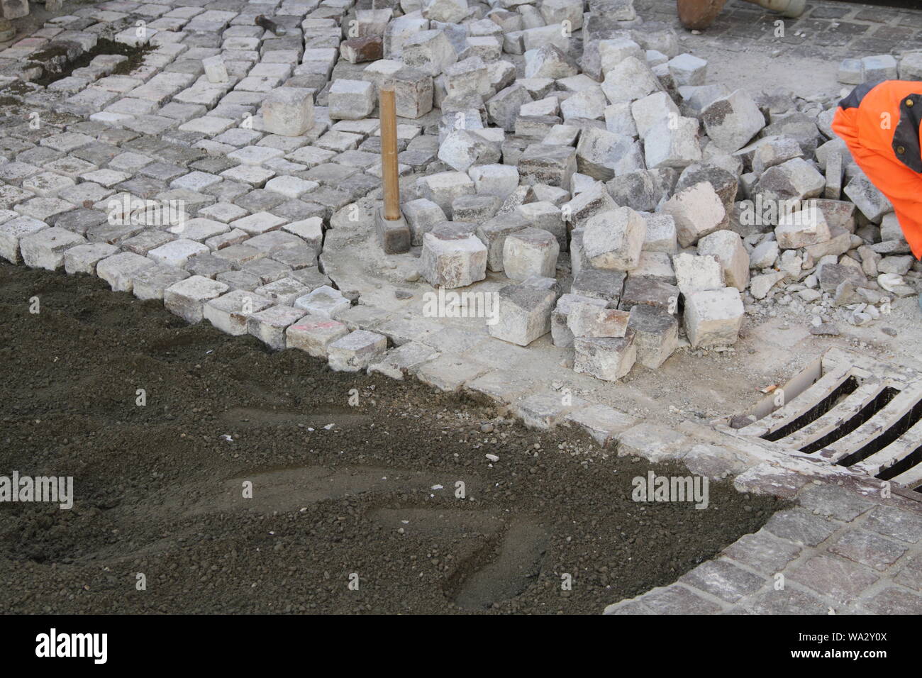 a place is being repaved Stock Photo - Alamy