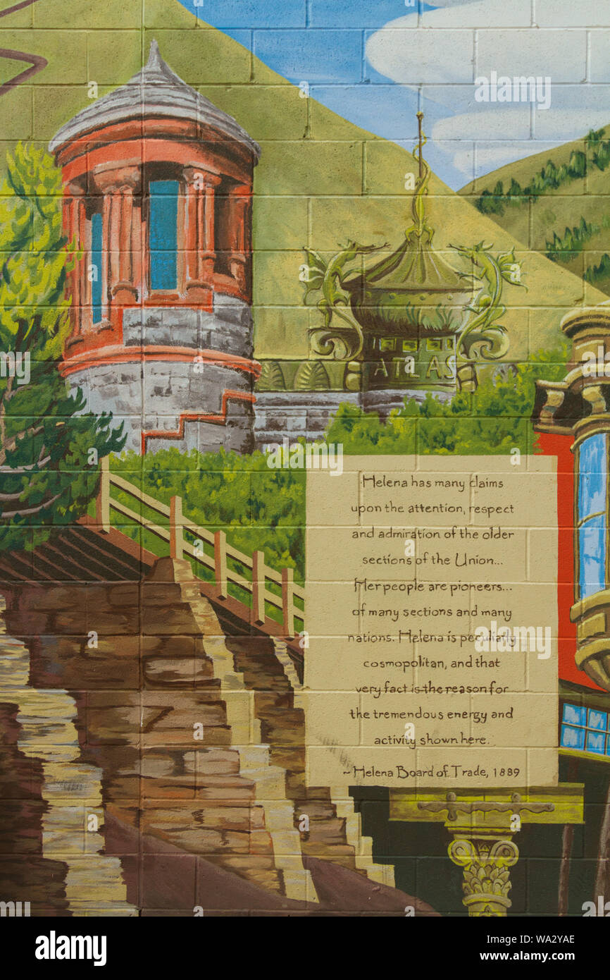 Wall mural with a passage about Helena from the Helena Board of Trade ...