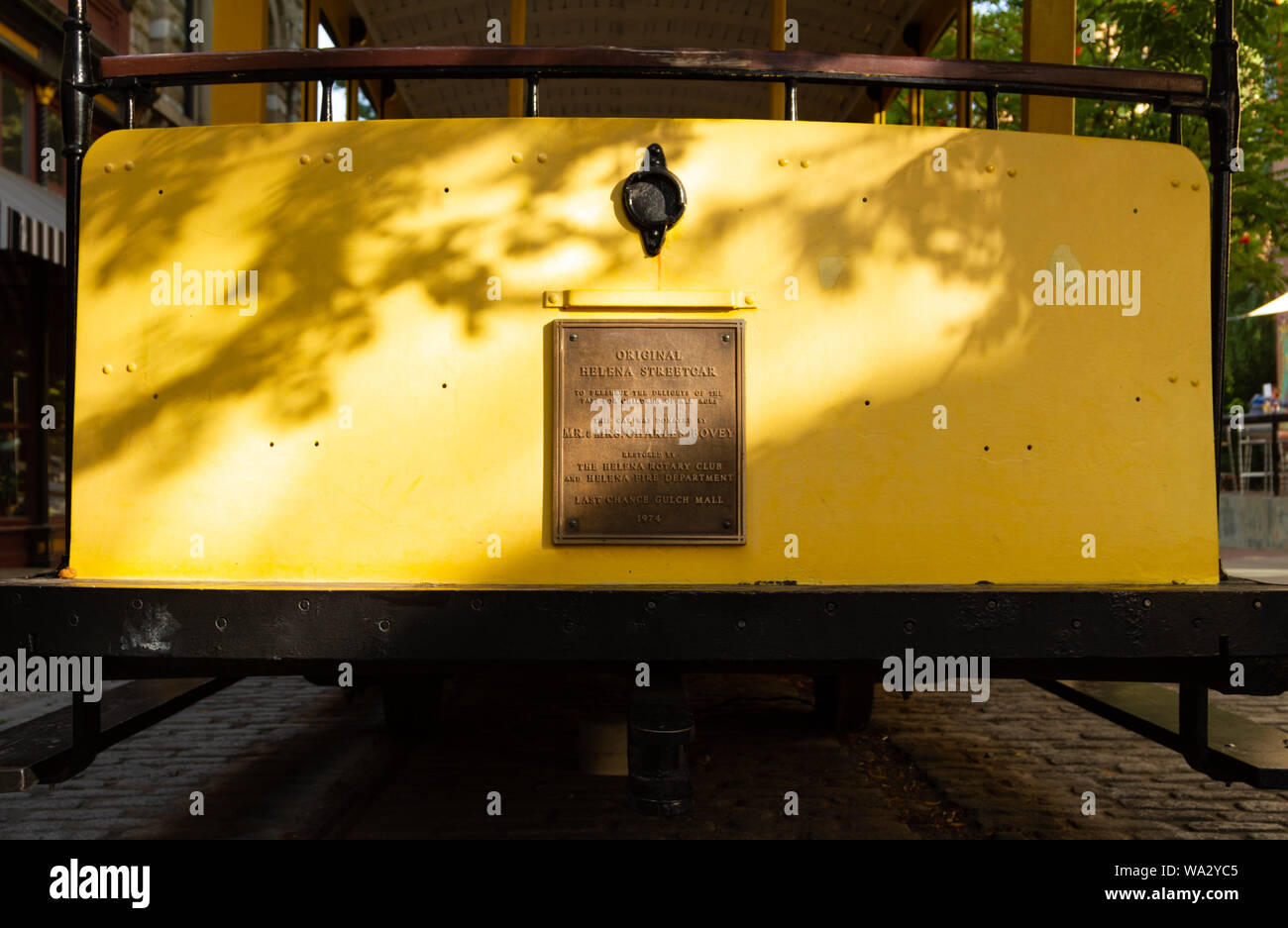 An original Helena Streetcar on permanent display on the walking mall ...