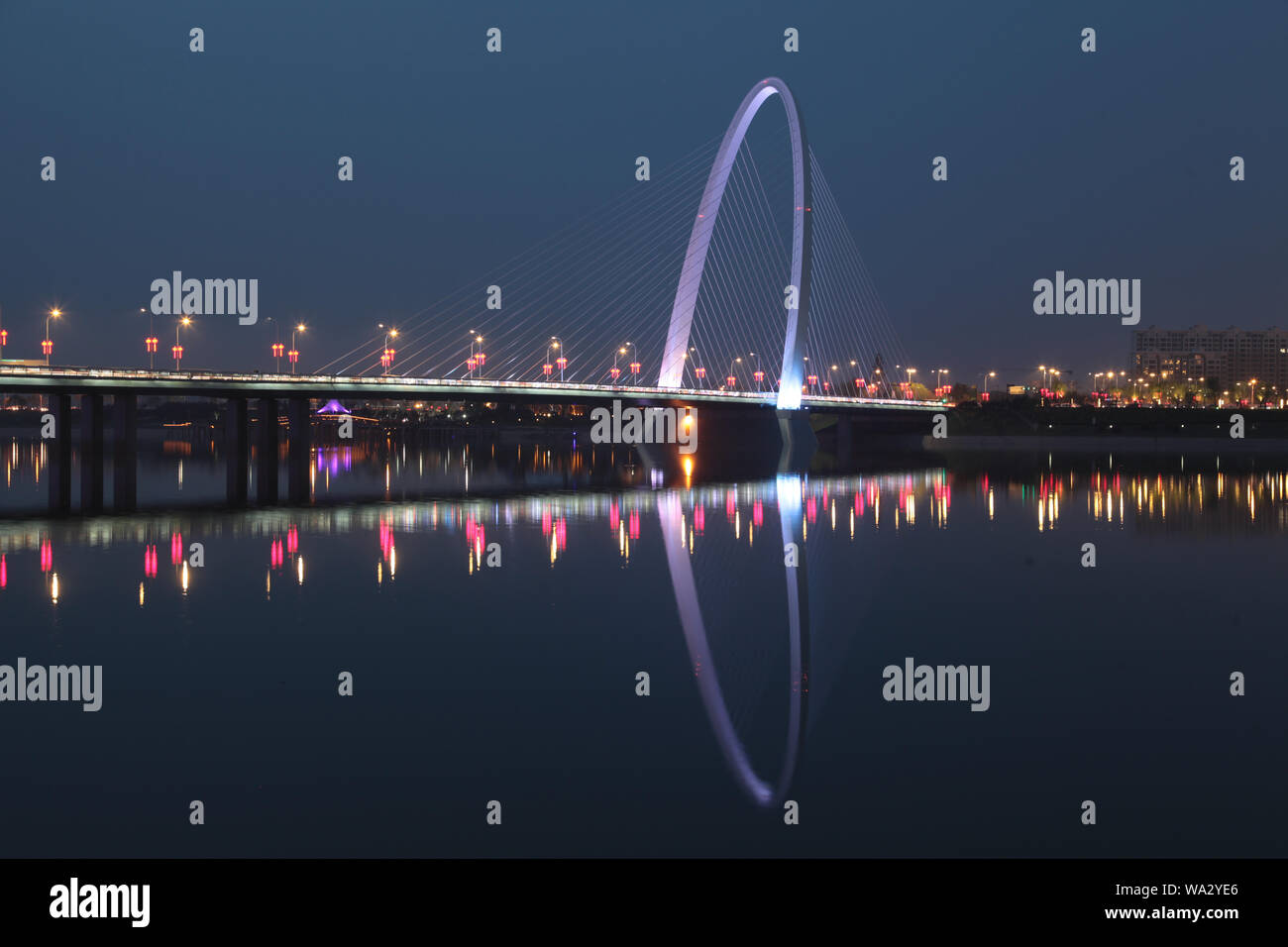 Xi 'an ba river cable-stayed bridge Stock Photo - Alamy