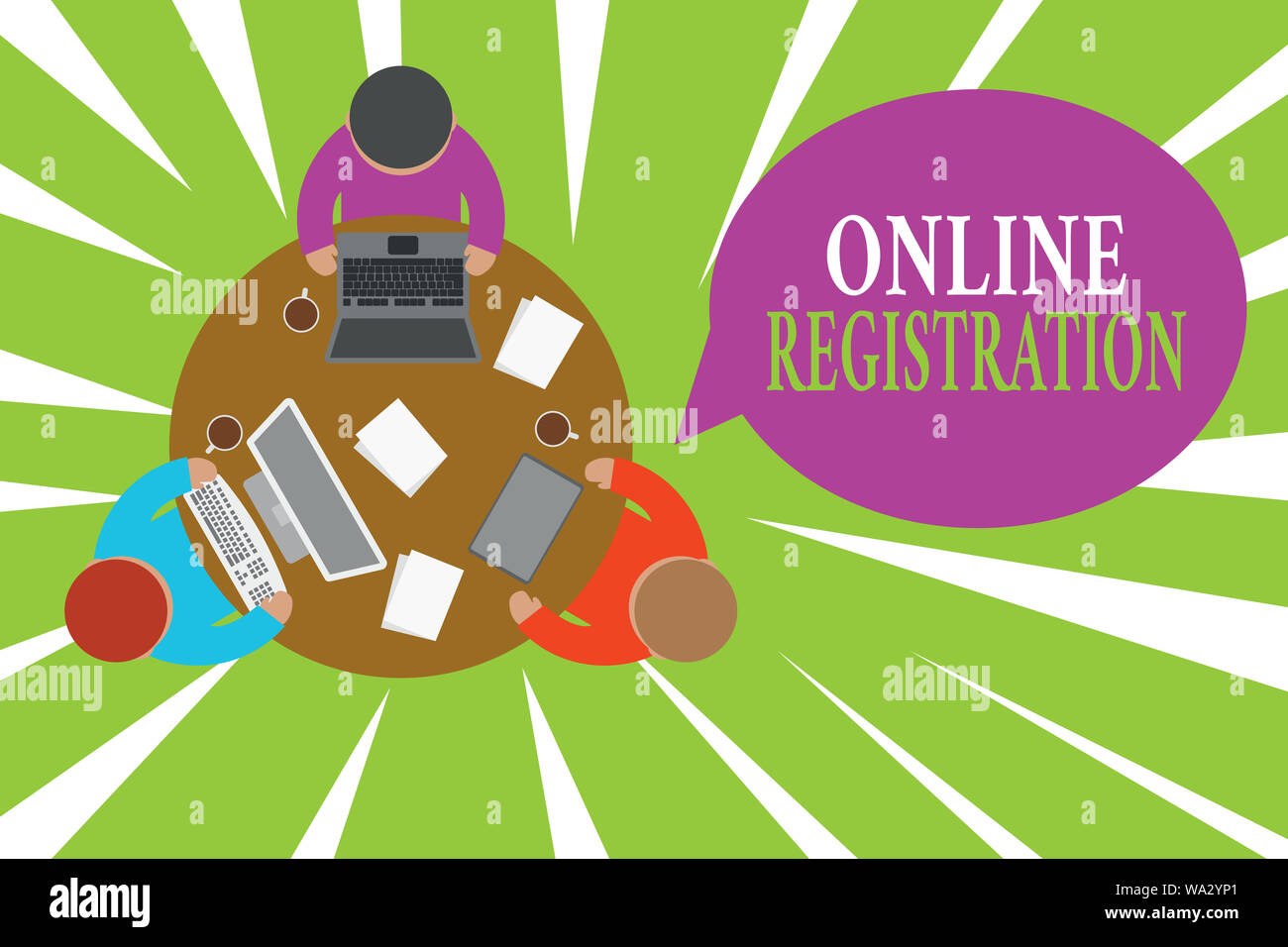 Conceptual hand writing showing Online Registration. Concept meaning ...