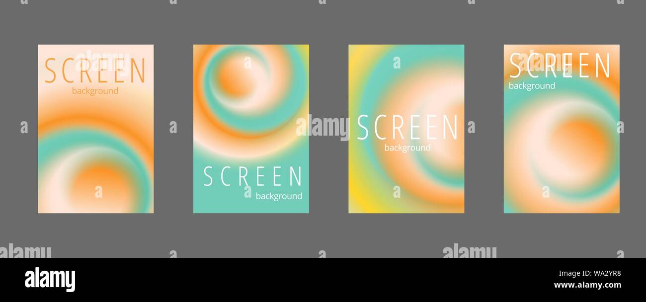 Modern abstract screen covers set. Cool gradient shapes composition ...