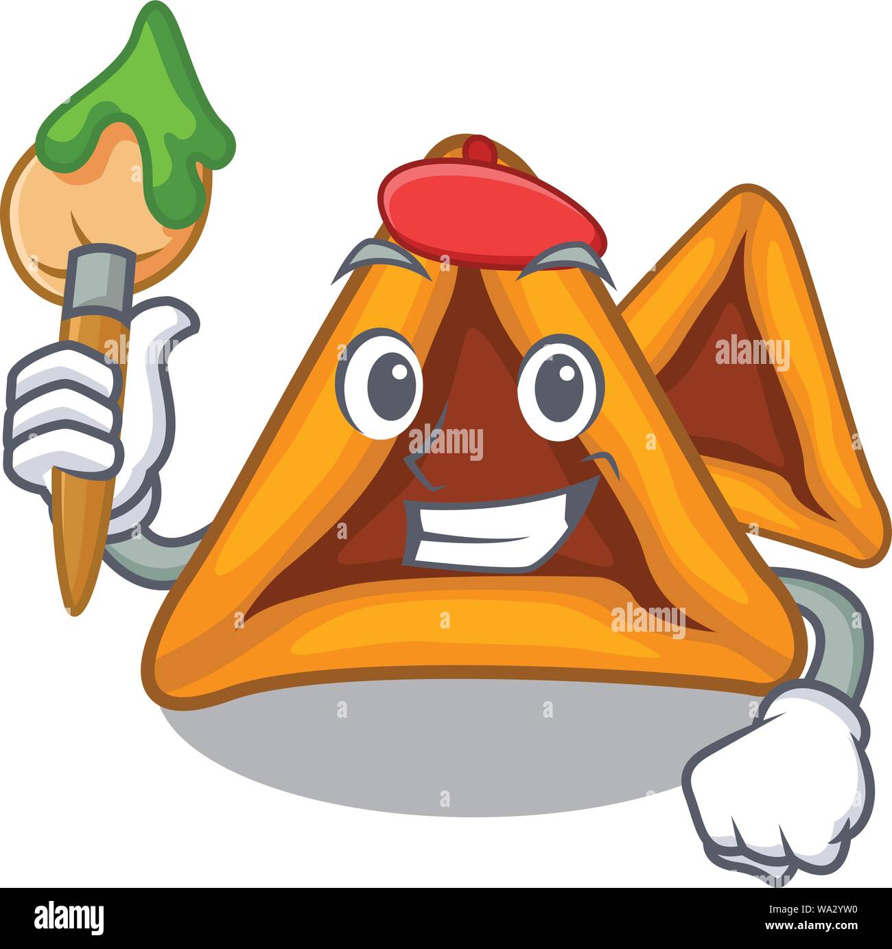 Artist hamantaschen cookies served in cartoon jar Stock Vector Image ...