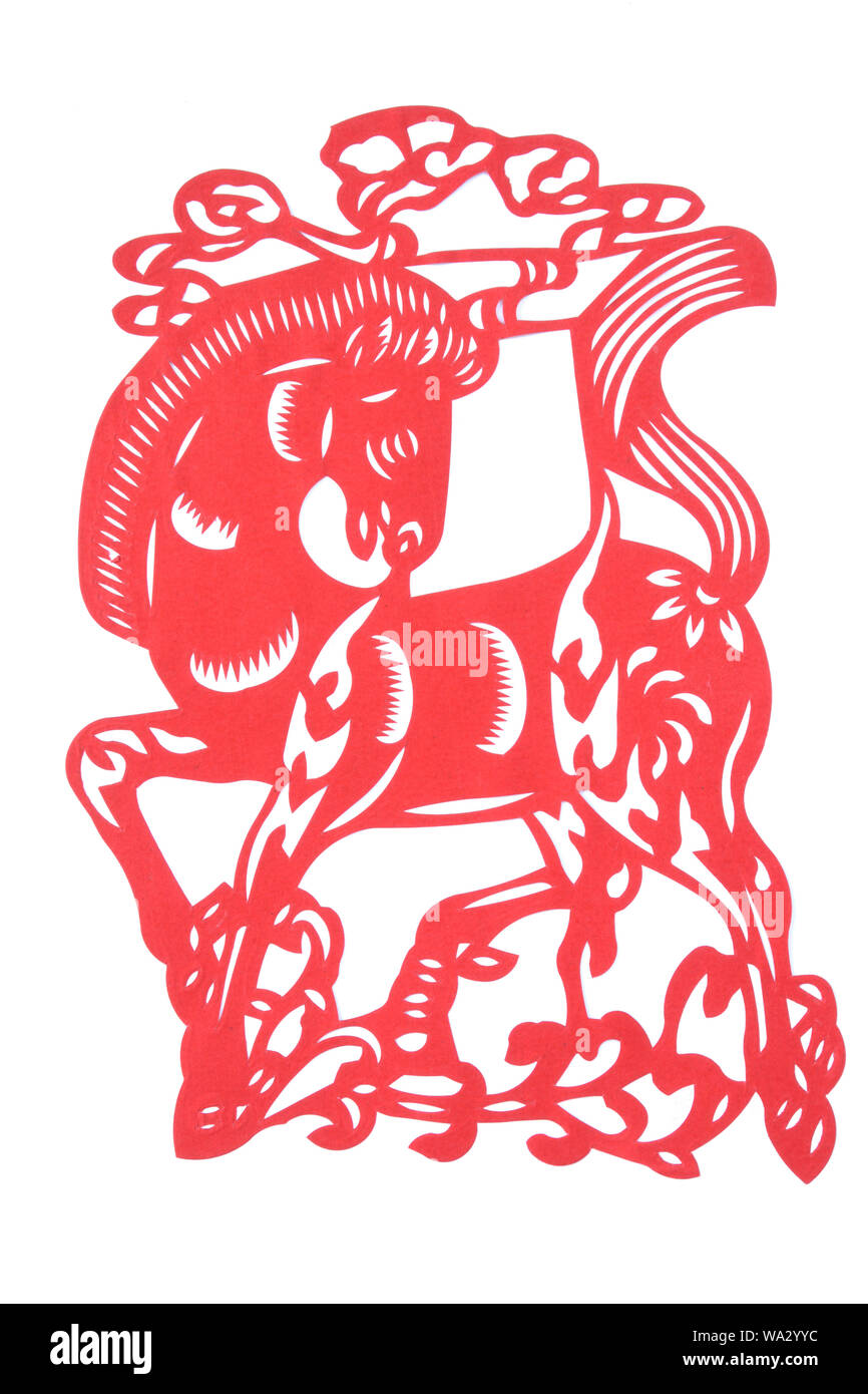 Chinese zodiac paper-cut horse Stock Photo - Alamy