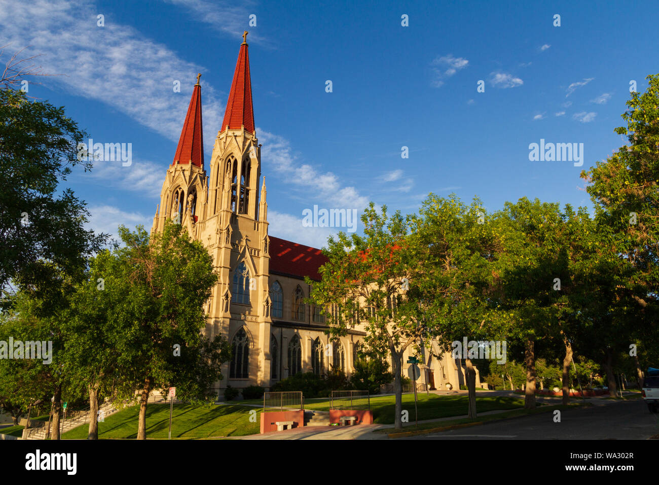 Wide angle image of the Cathedral of St Helena on a summer evening ...