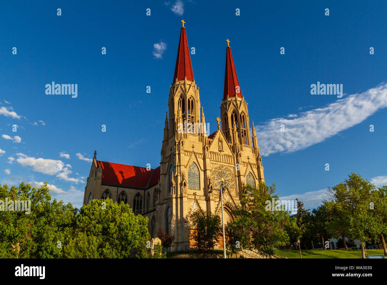 Wide angle image of the Cathedral of St Helena on a summer evening ...