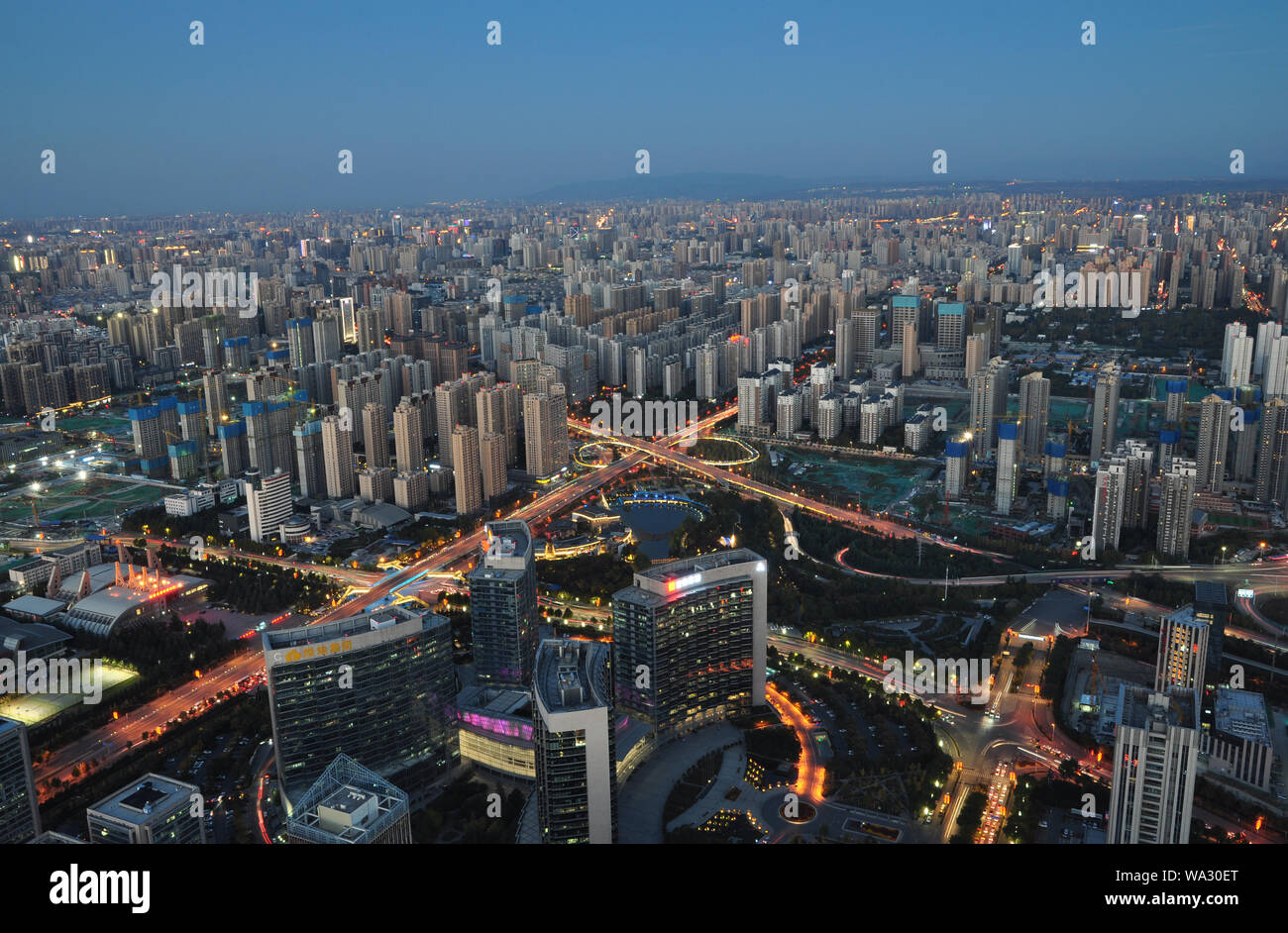 Xi 'an city at night Stock Photo - Alamy