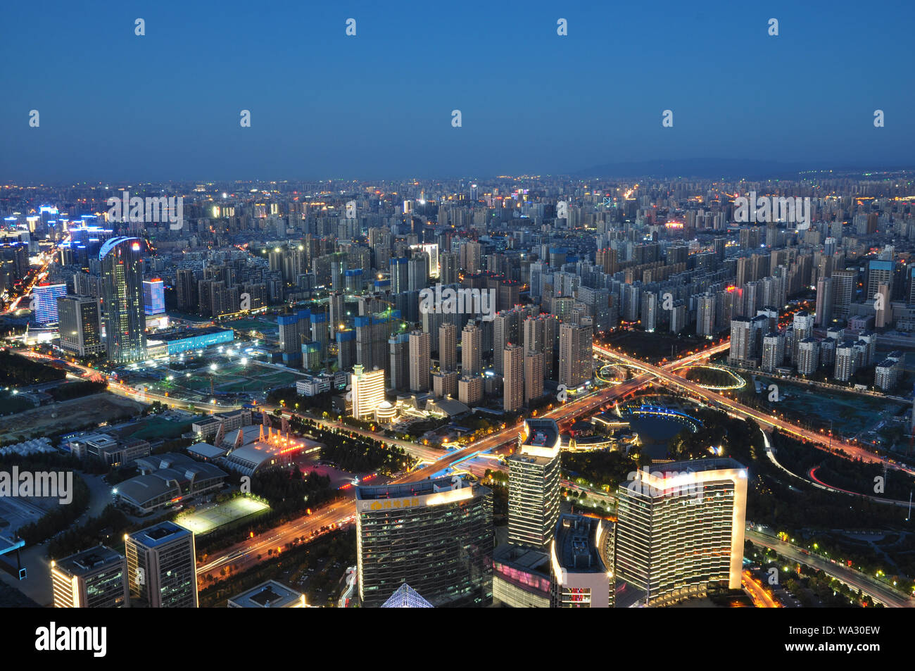 Xi 'an city at night Stock Photo - Alamy