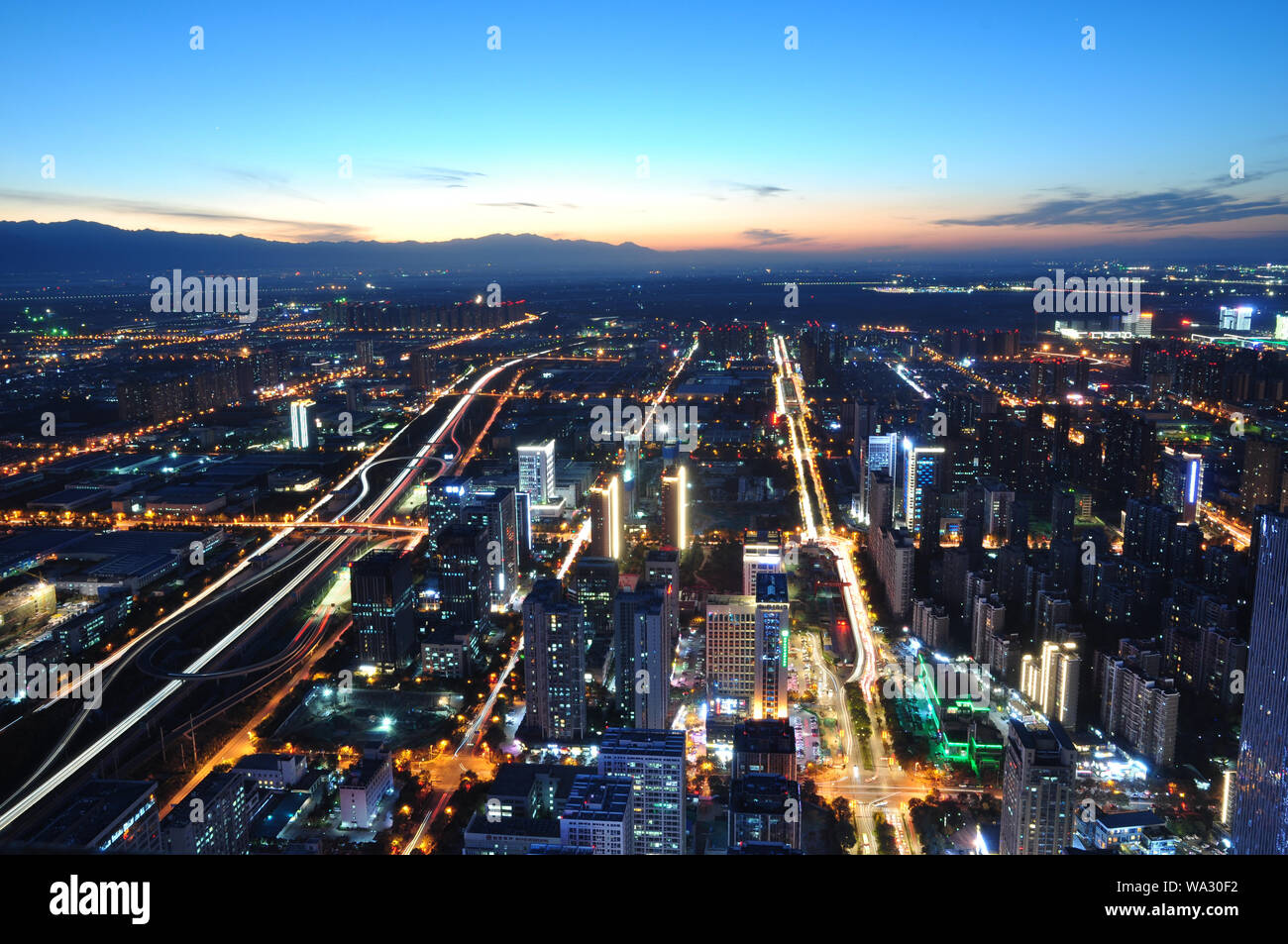 Xi 'an city at night Stock Photo - Alamy
