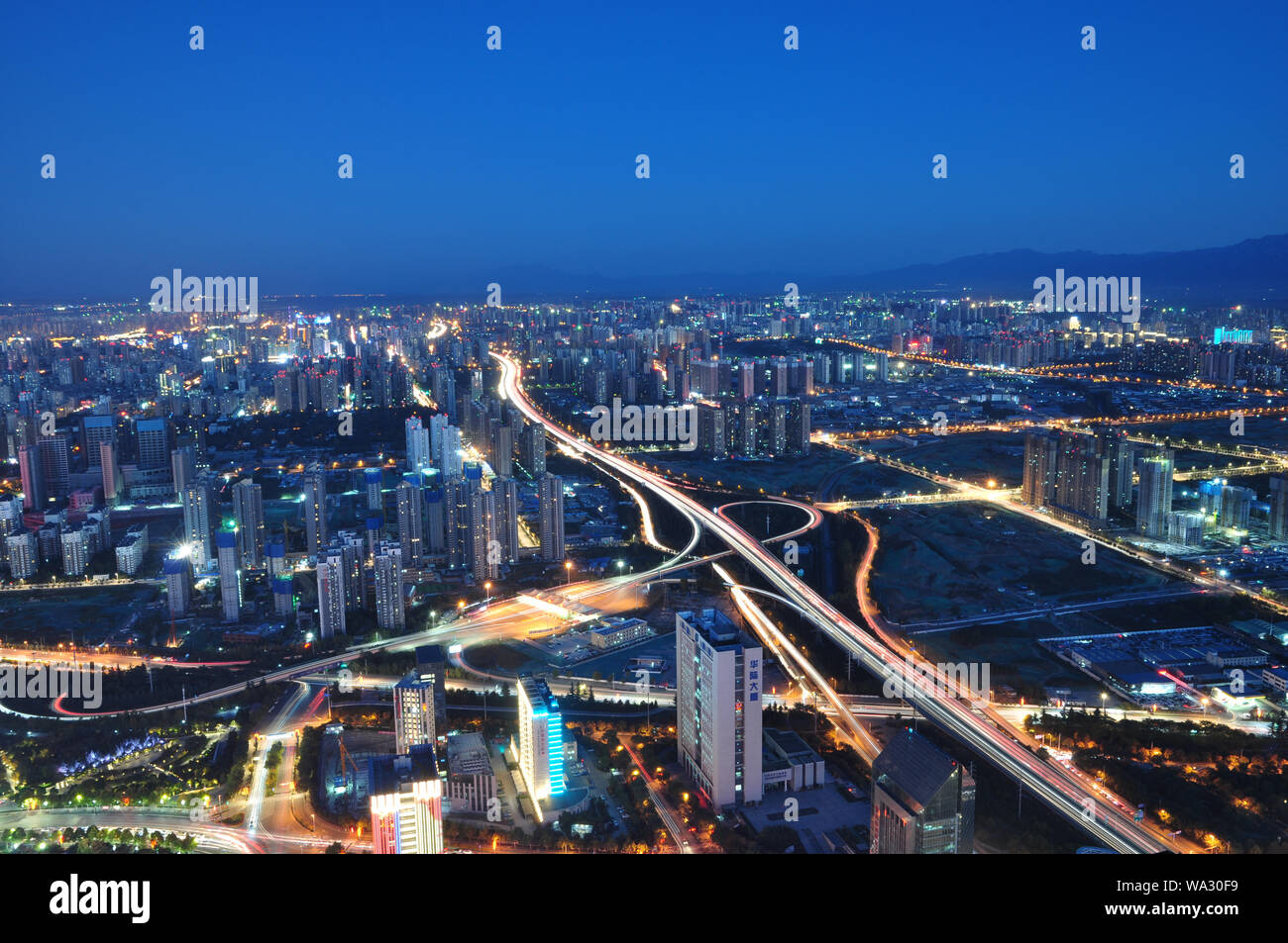 Xi 'an city at night Stock Photo - Alamy