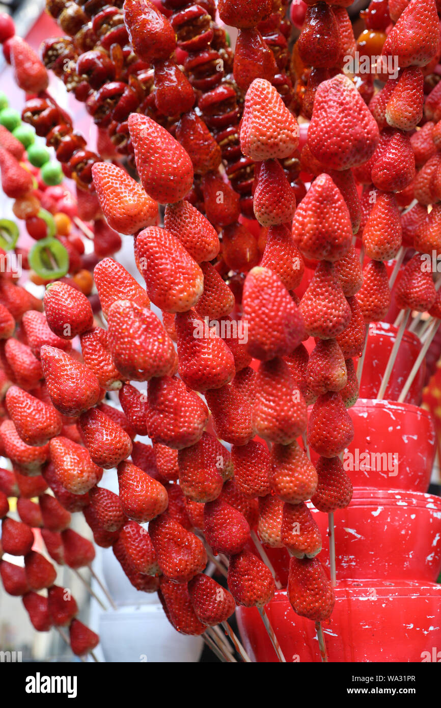 Strawberry ice-sugar gourd Stock Photo - Alamy