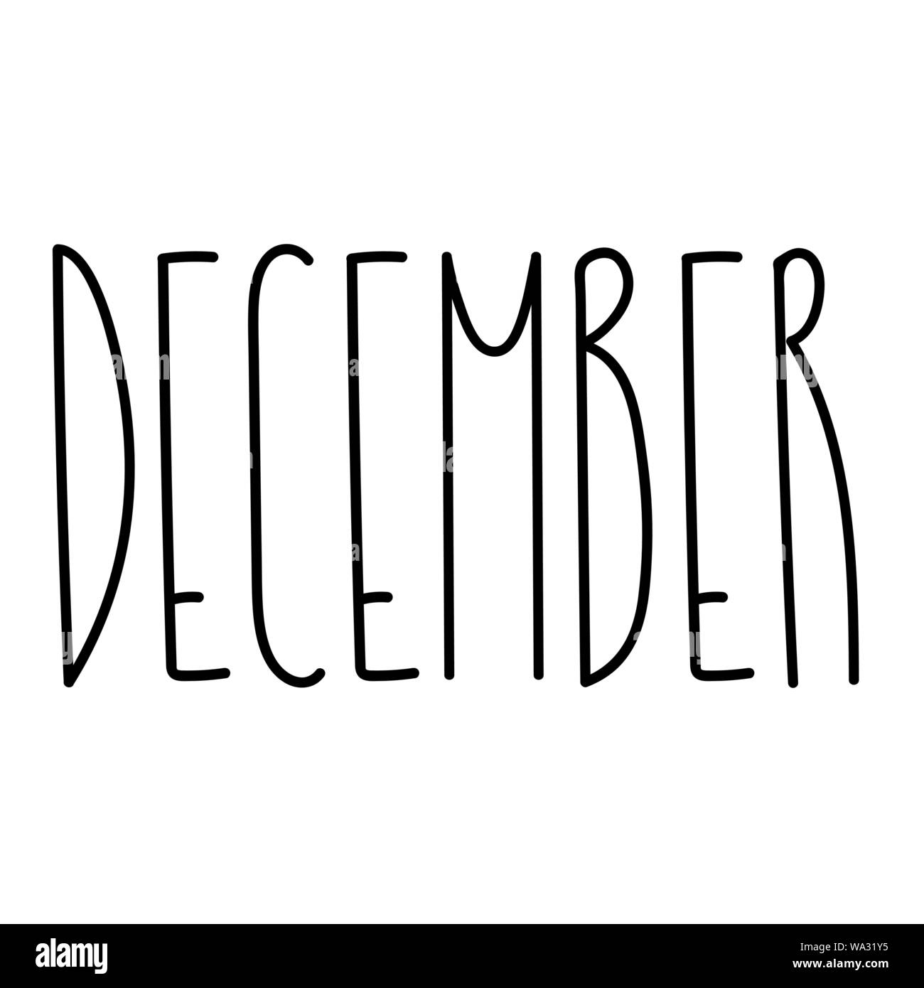 Month text for print, web, decoration. Hand drawn unique lettering sign ...