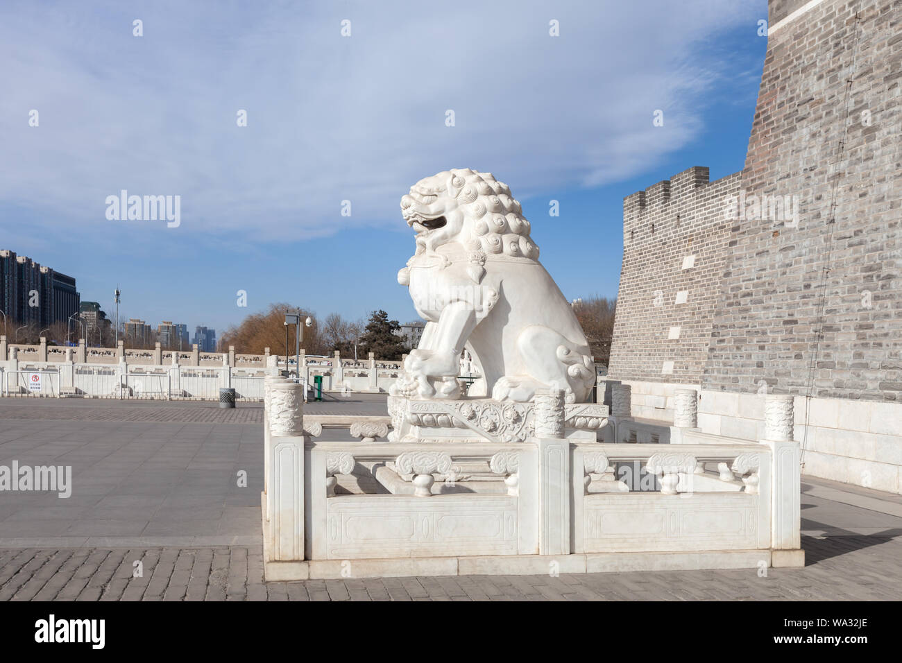 Beijing stone lions gate Stock Photo - Alamy