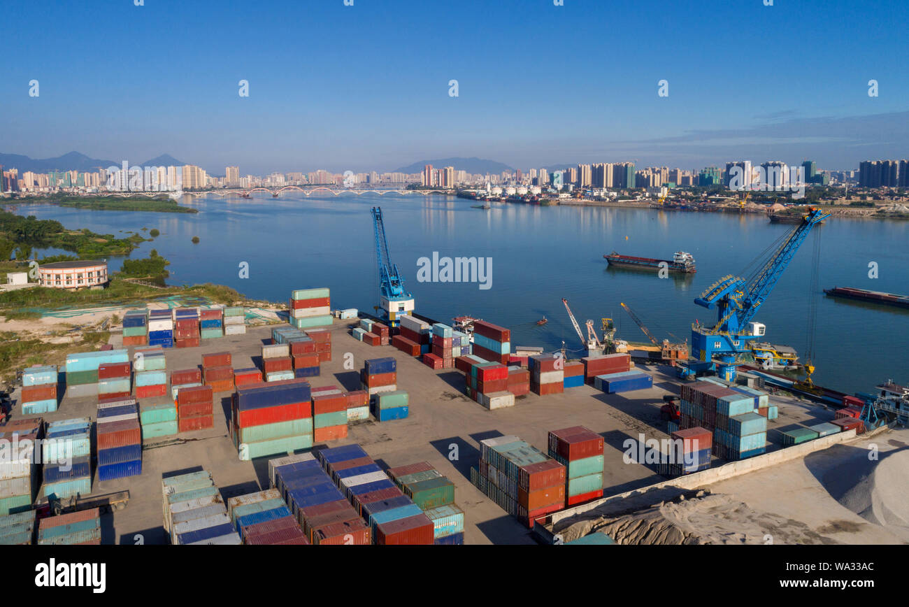 Qingyuan city beijiang container terminal Stock Photo - Alamy