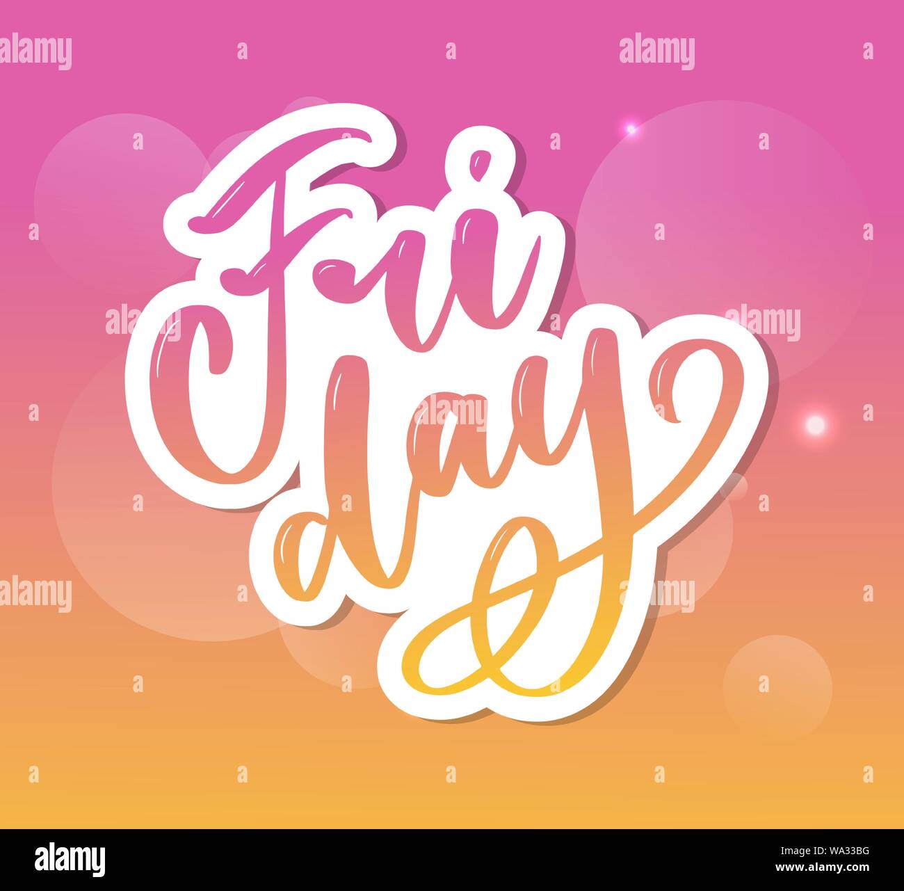 Hand lettering happy friday inscription isolated on white background ...