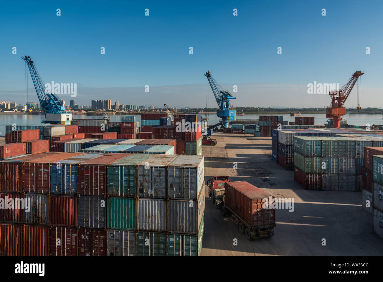 Qingyuan city beijiang container terminal Stock Photo - Alamy