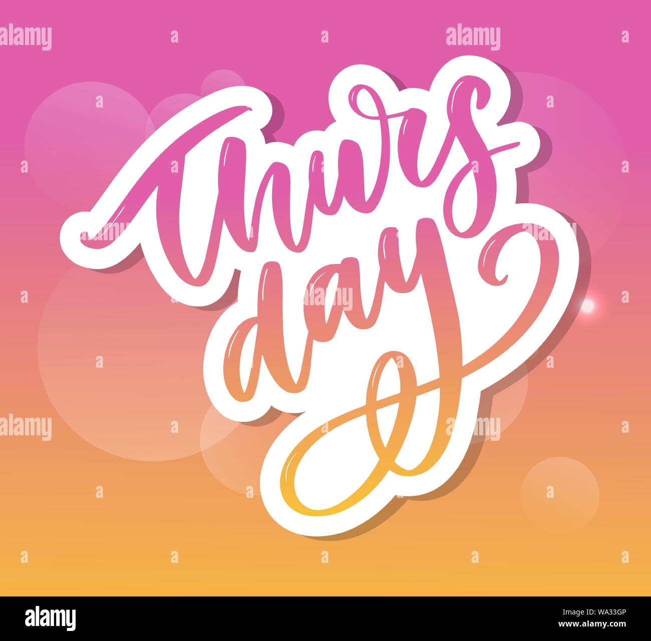 Thursday - Fireworks - Today, Day, weekdays calender Lettering ...