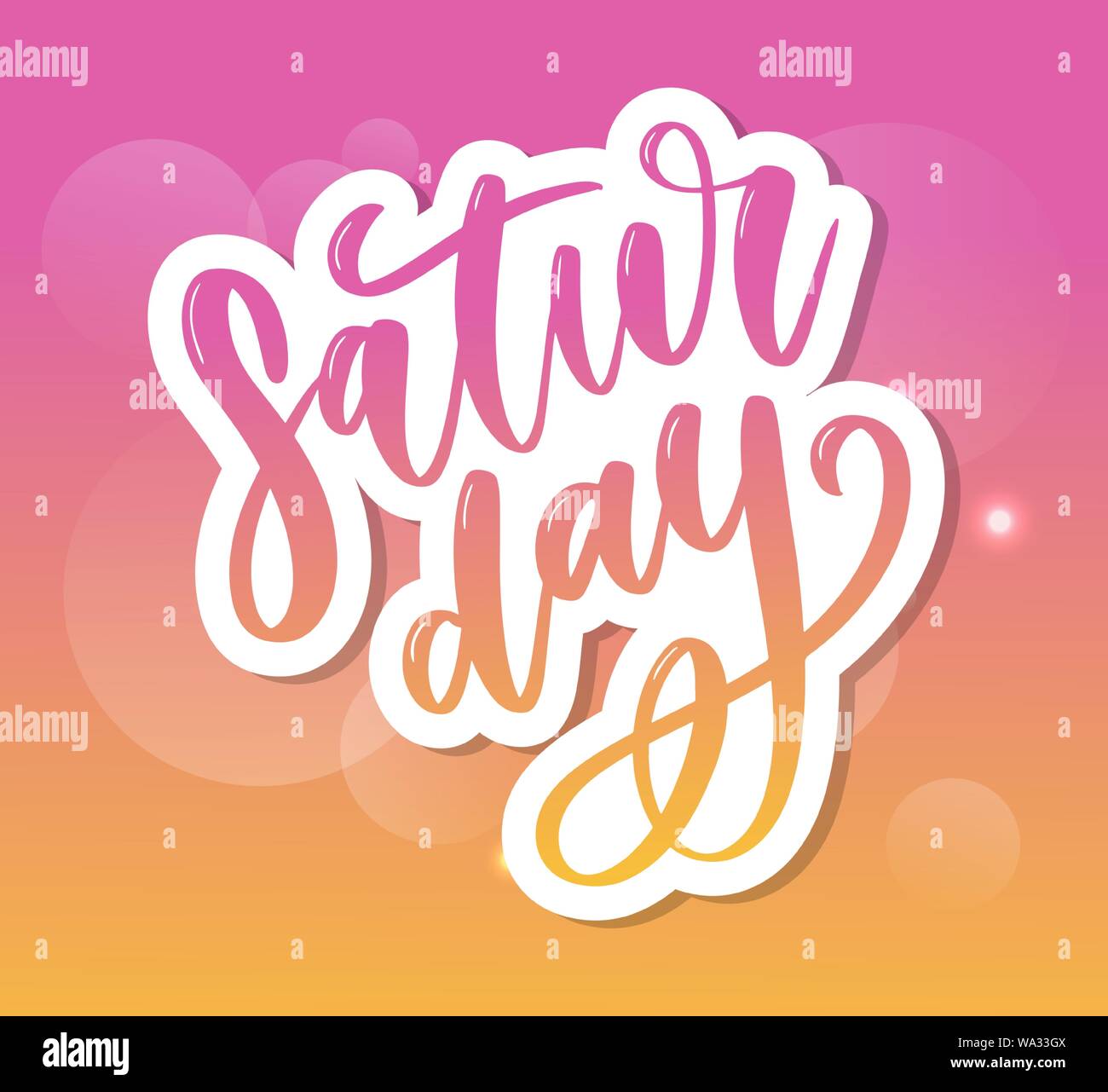Saturday logo template vector lettering calligraphy Stock Vector Image ...