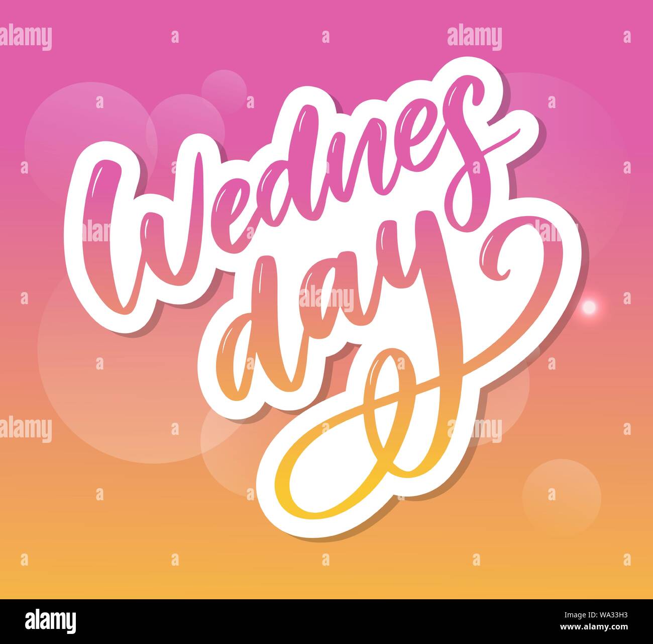 Wednesday words. Quote design. Hand drawn ink lettering Stock Vector ...