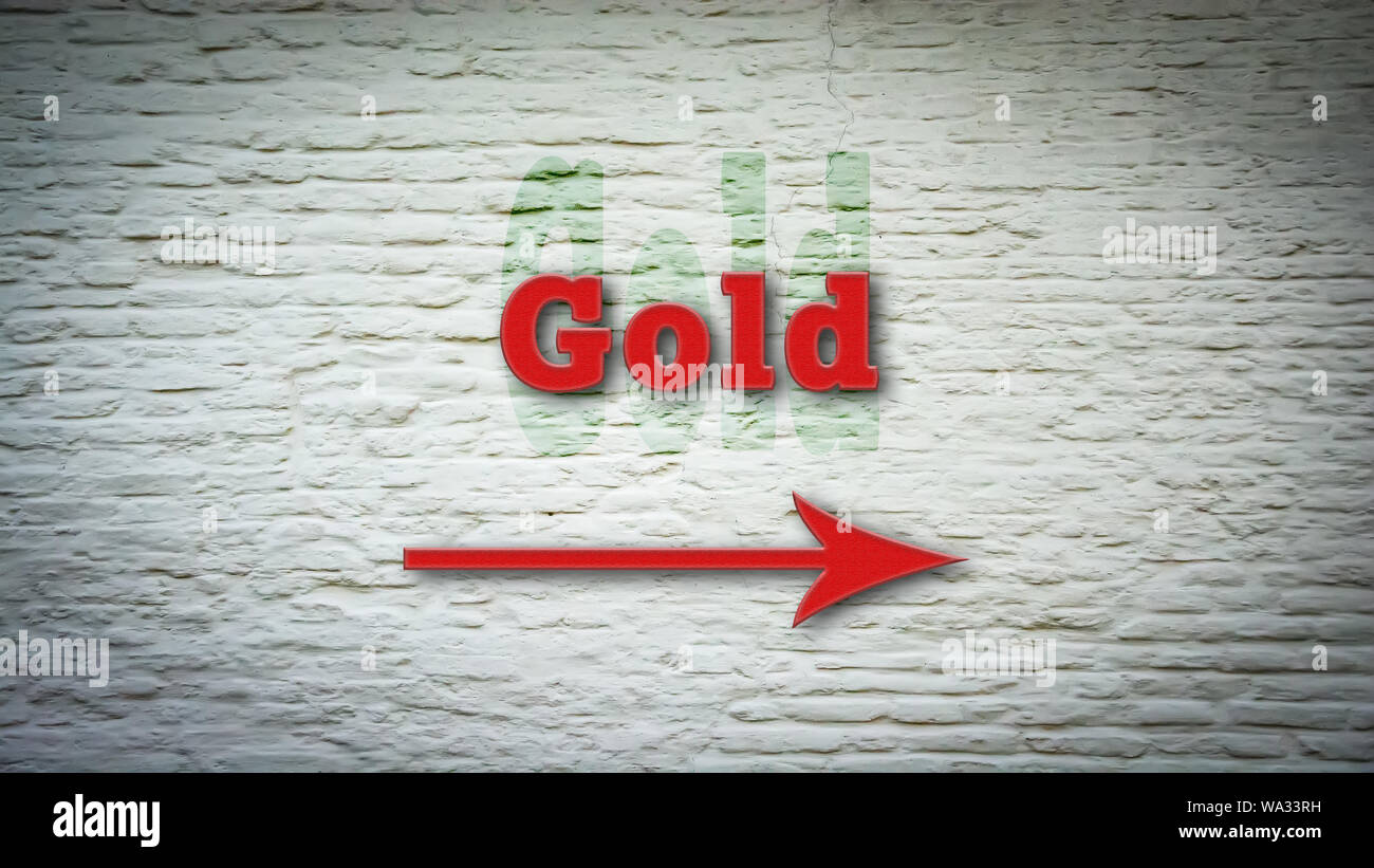 Street Sign the Direction Way to Gold Stock Photo - Alamy