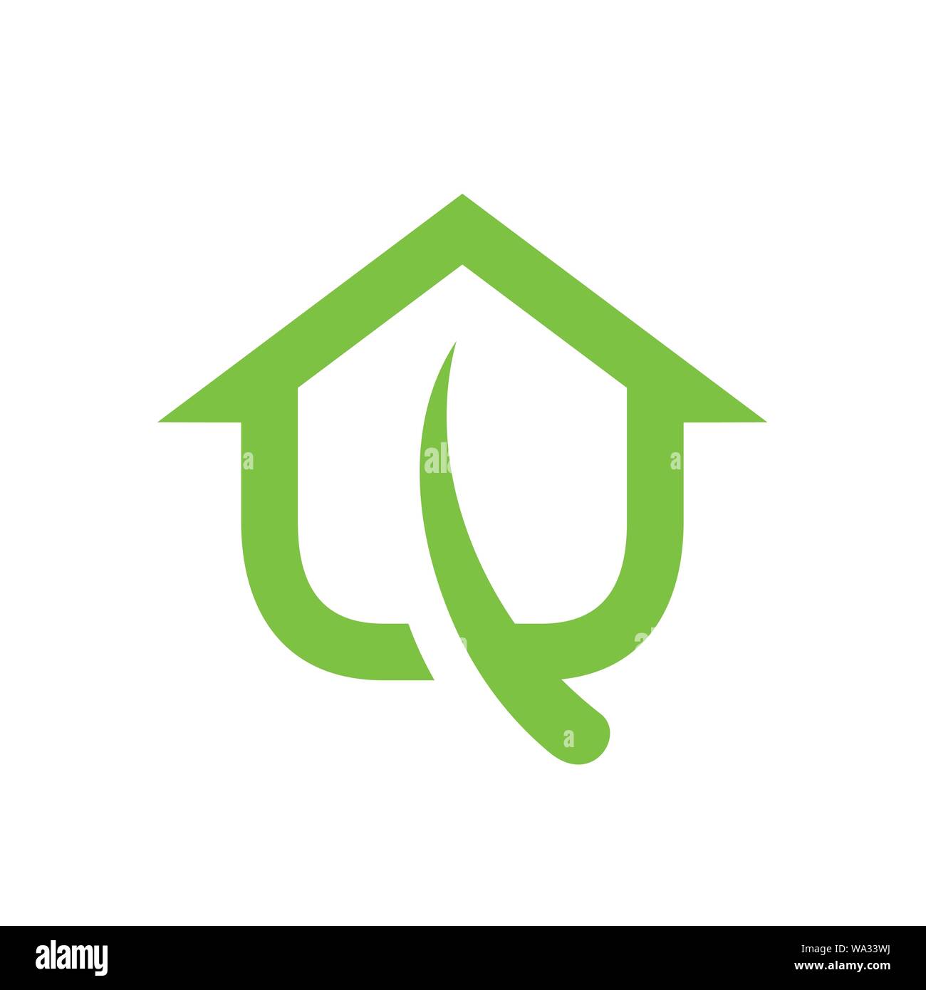 Green House Leaf Logo. Clean and simple logo template. Available in ...