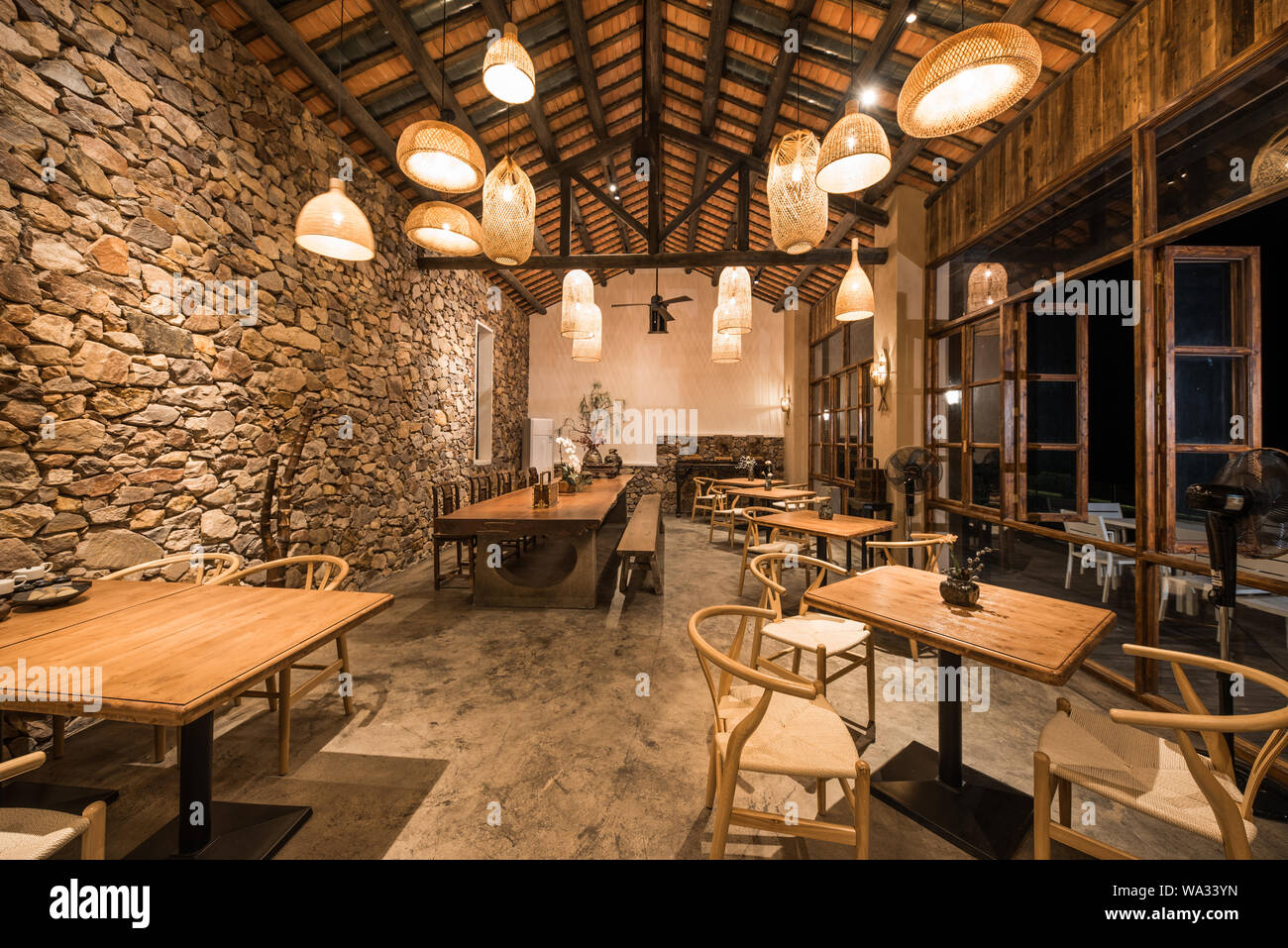 Home stay indoor restaurant Stock Photo - Alamy