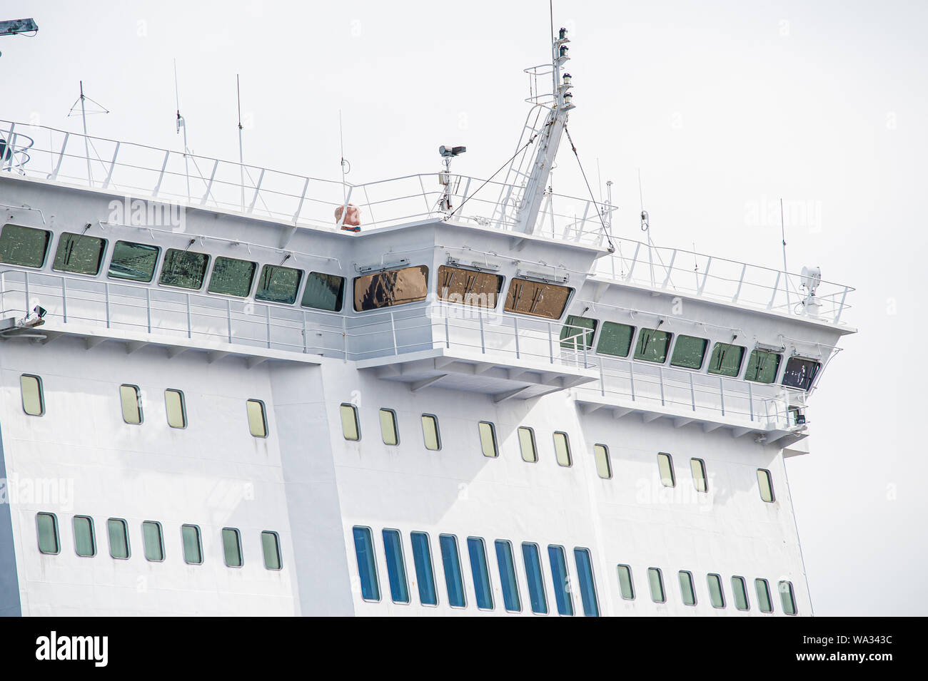The bridge of a large ferry Stock Photo - Alamy