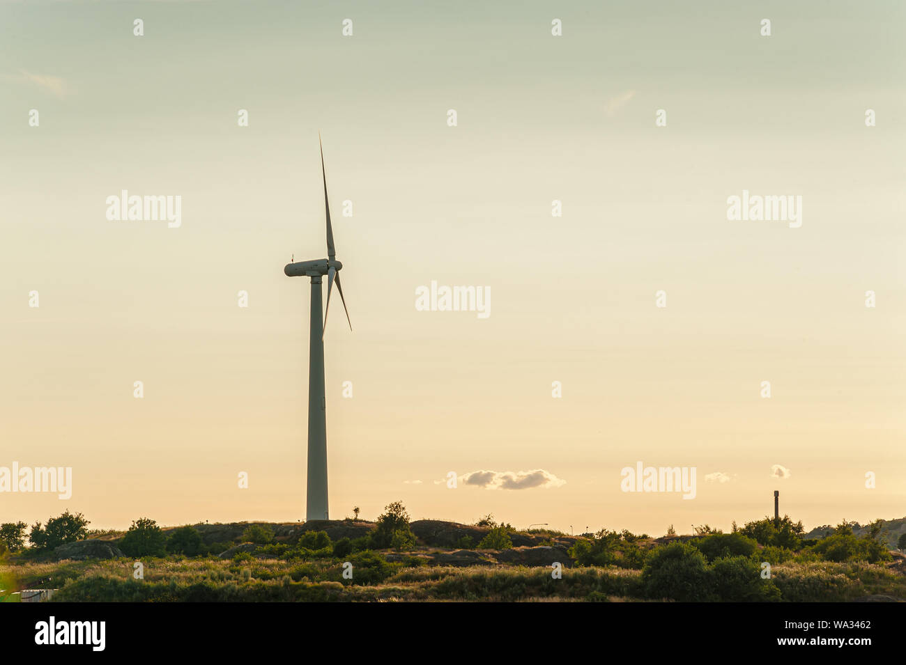 Wind turbine in late afternoon sun Stock Photo - Alamy