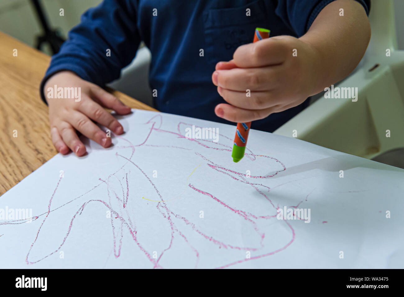 Childs drawing of a hand Stock Photo - Alamy