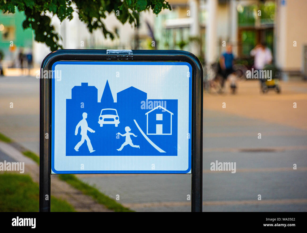 A Residential area road sign Stock Photo - Alamy