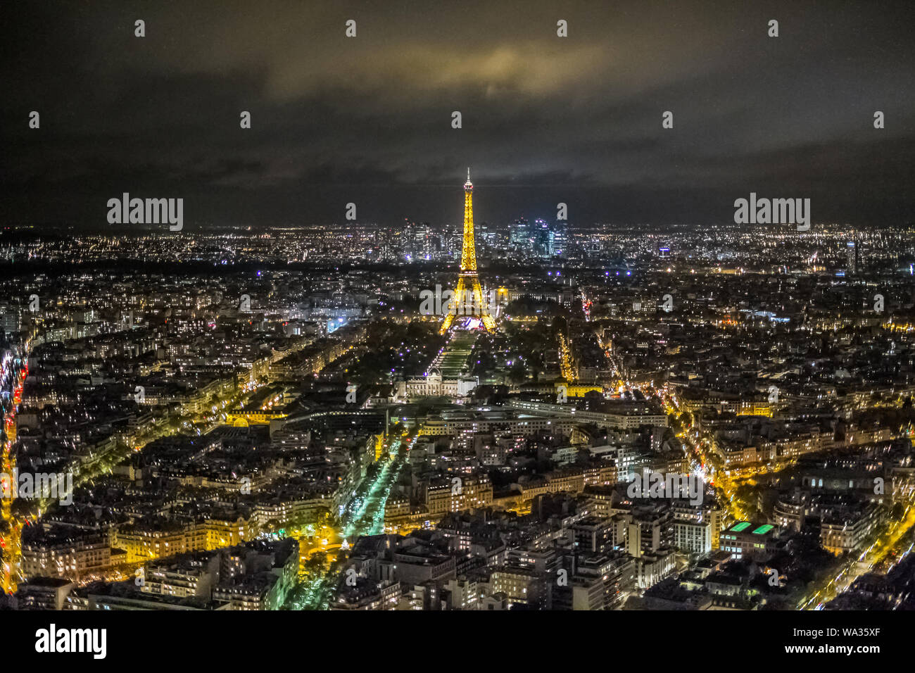 Night view of Paris Stock Photo - Alamy