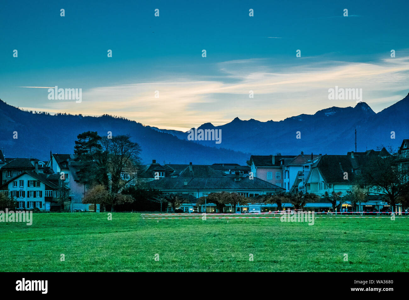 The Swiss town in interlochen Ken Stock Photo - Alamy