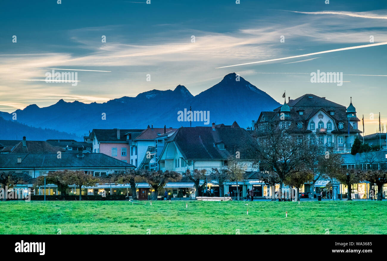 The Swiss town in interlochen Ken Stock Photo - Alamy