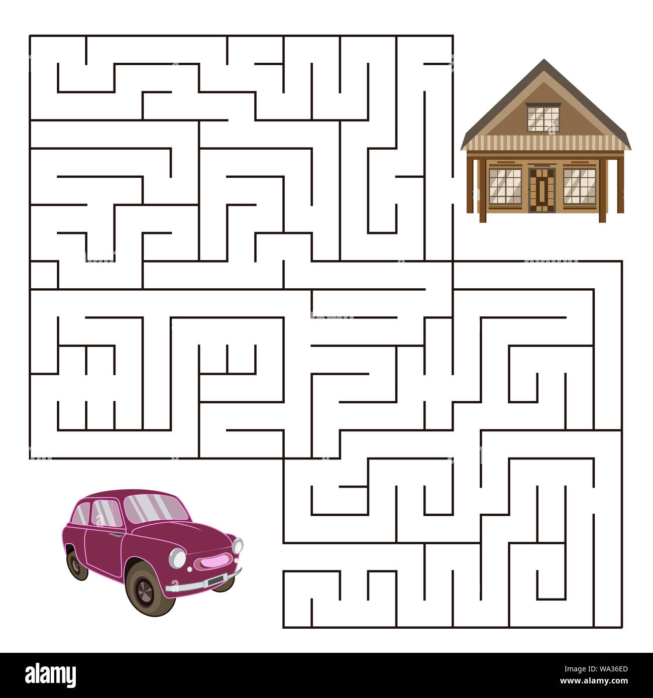 Maze game for kids.Find right way. Isolated simple square maze on white ...