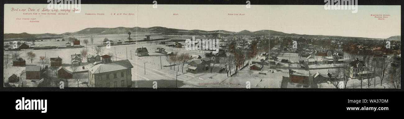 Bird's-eye view of Lake City, Minn. looking west Stock Photo - Alamy