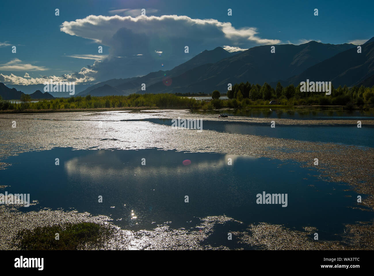 Lhasa river scenery Stock Photo - Alamy