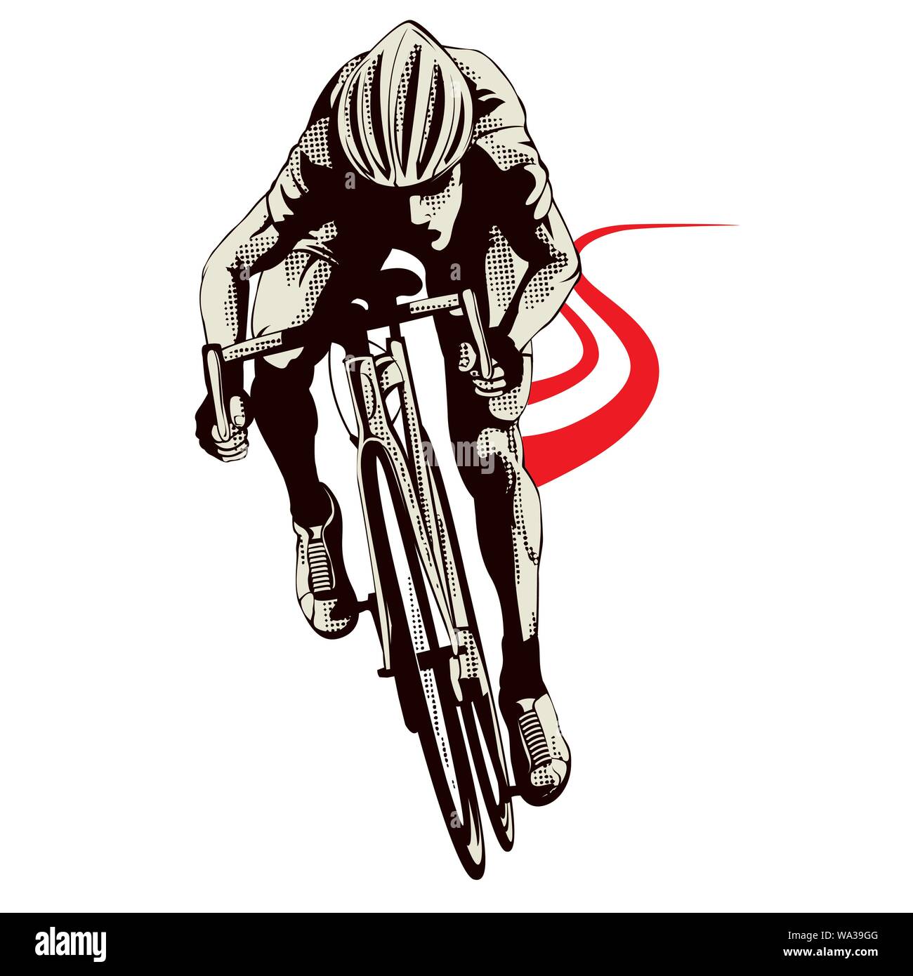 Male cyclist with helmet on white background Stock Vector Image & Art ...