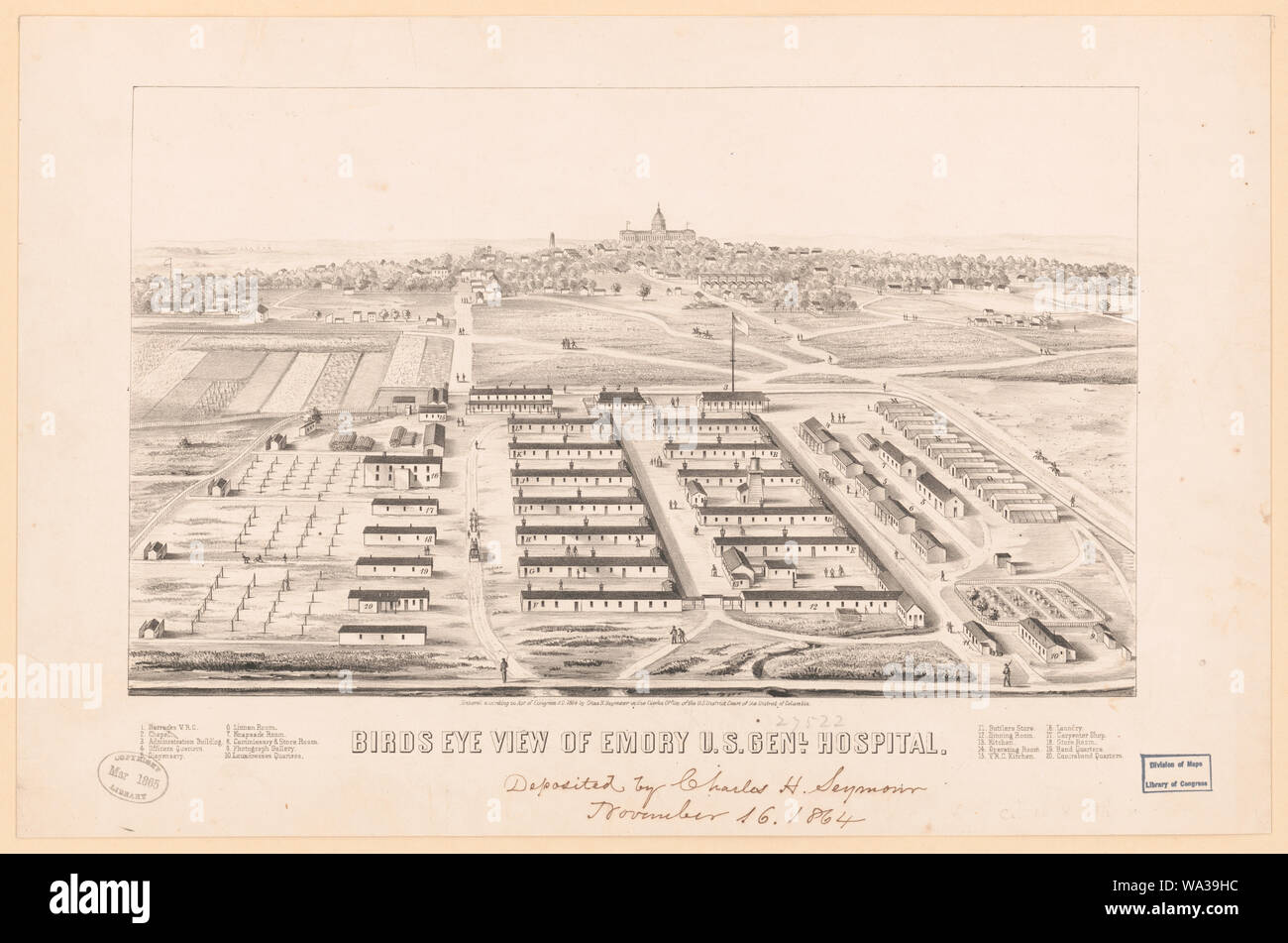 Birds eye view of Emory U.S. Genl. Hospital Stock Photo - Alamy