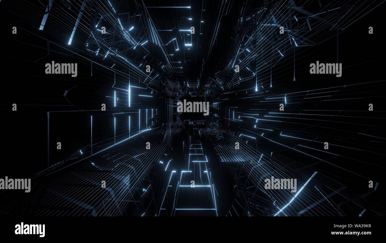 blue wireframe design with nice reflection 3d rendering background ...