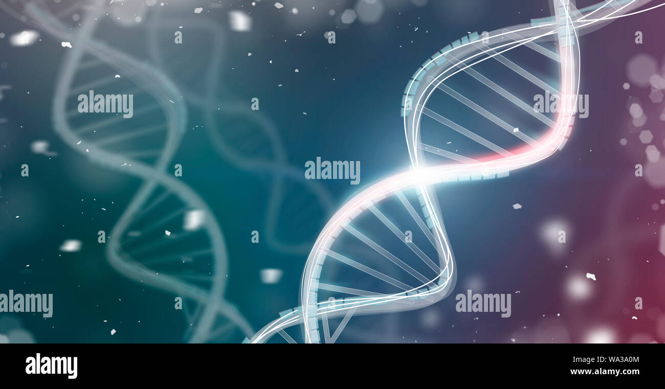 Genetics science background with dna helix, panorama Stock Photo - Alamy