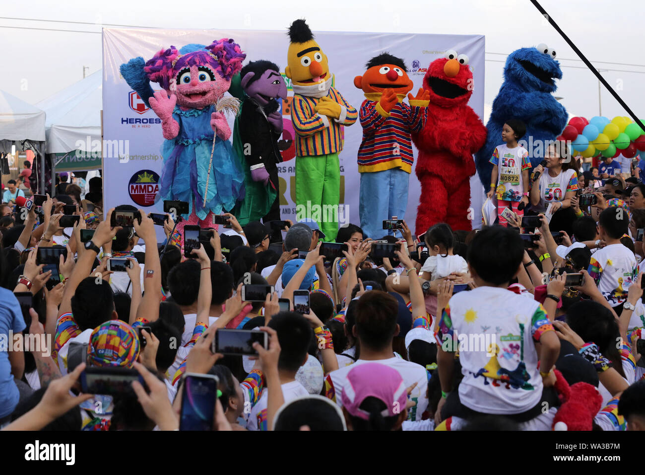 Pasay City, Philippines. 17th Aug, 2019. Sesame Street characters greet ...