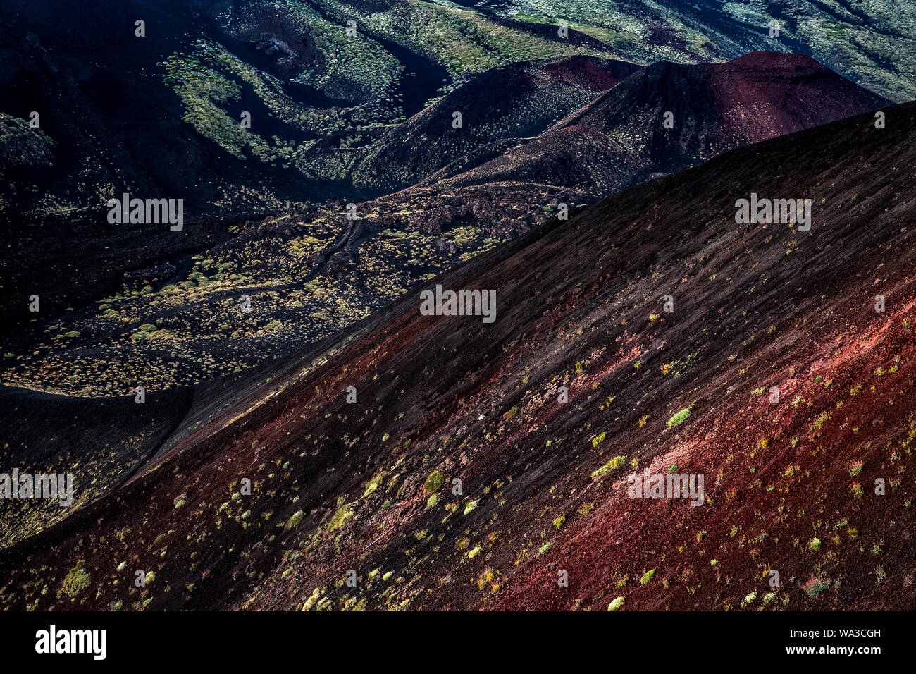 Etna crater colors. Sicily, Italy Stock Photo - Alamy