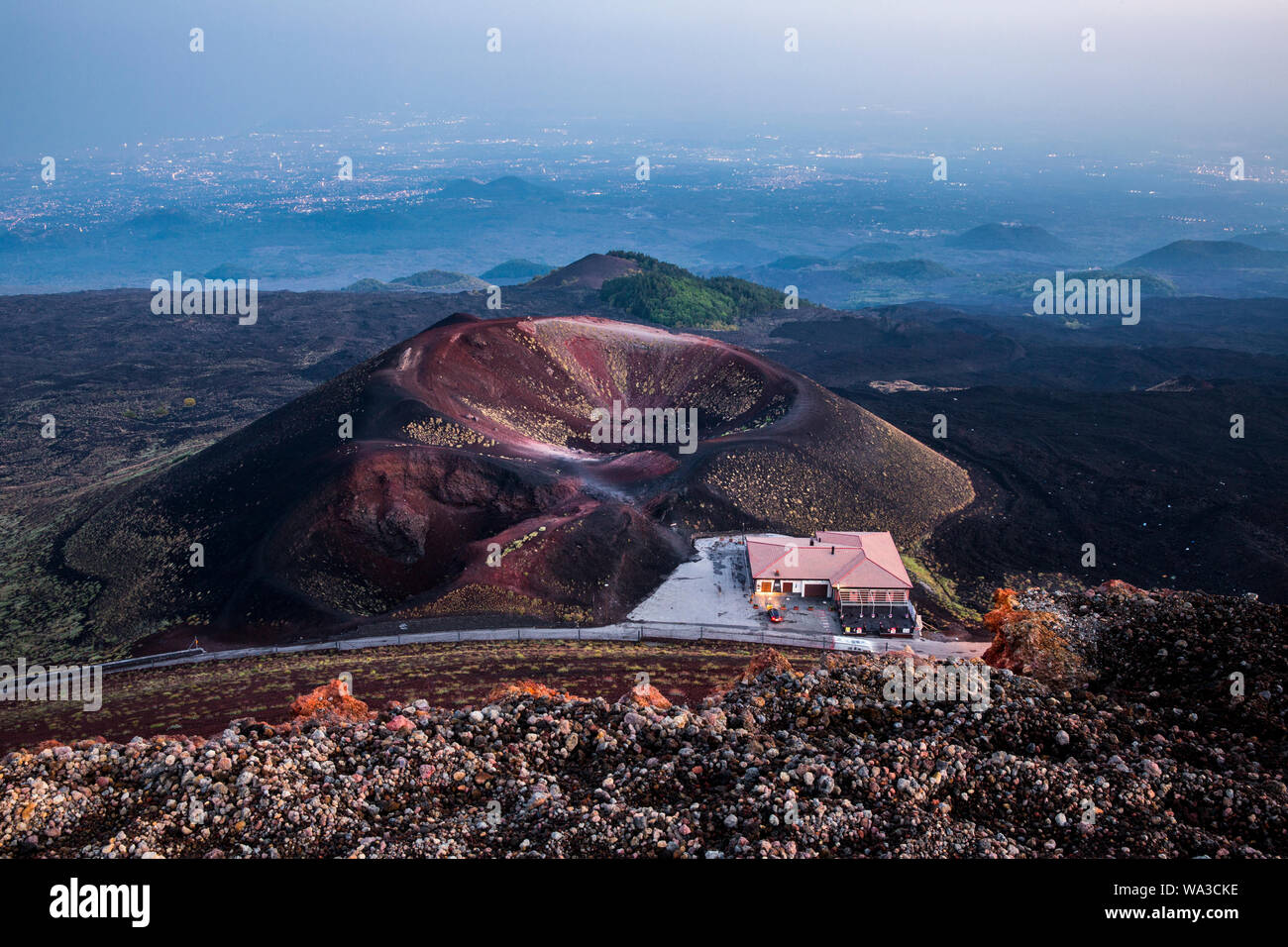 Etna colorful crater. Sicily, Italy Stock Photo - Alamy
