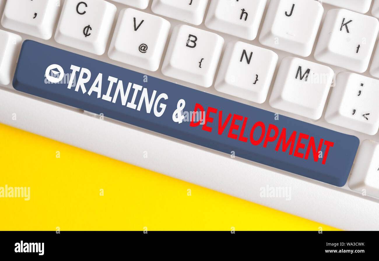 Word writing text Training And Development. Business photo showcasing learn specific knowledge ...