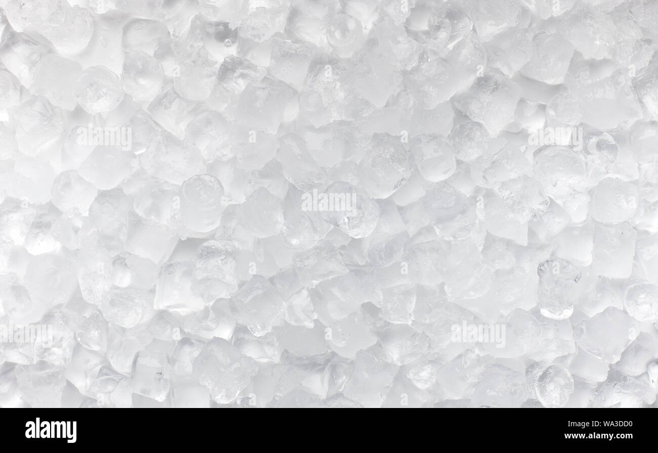 Ice cubes scattered on white for advertisement Stock Photo - Alamy