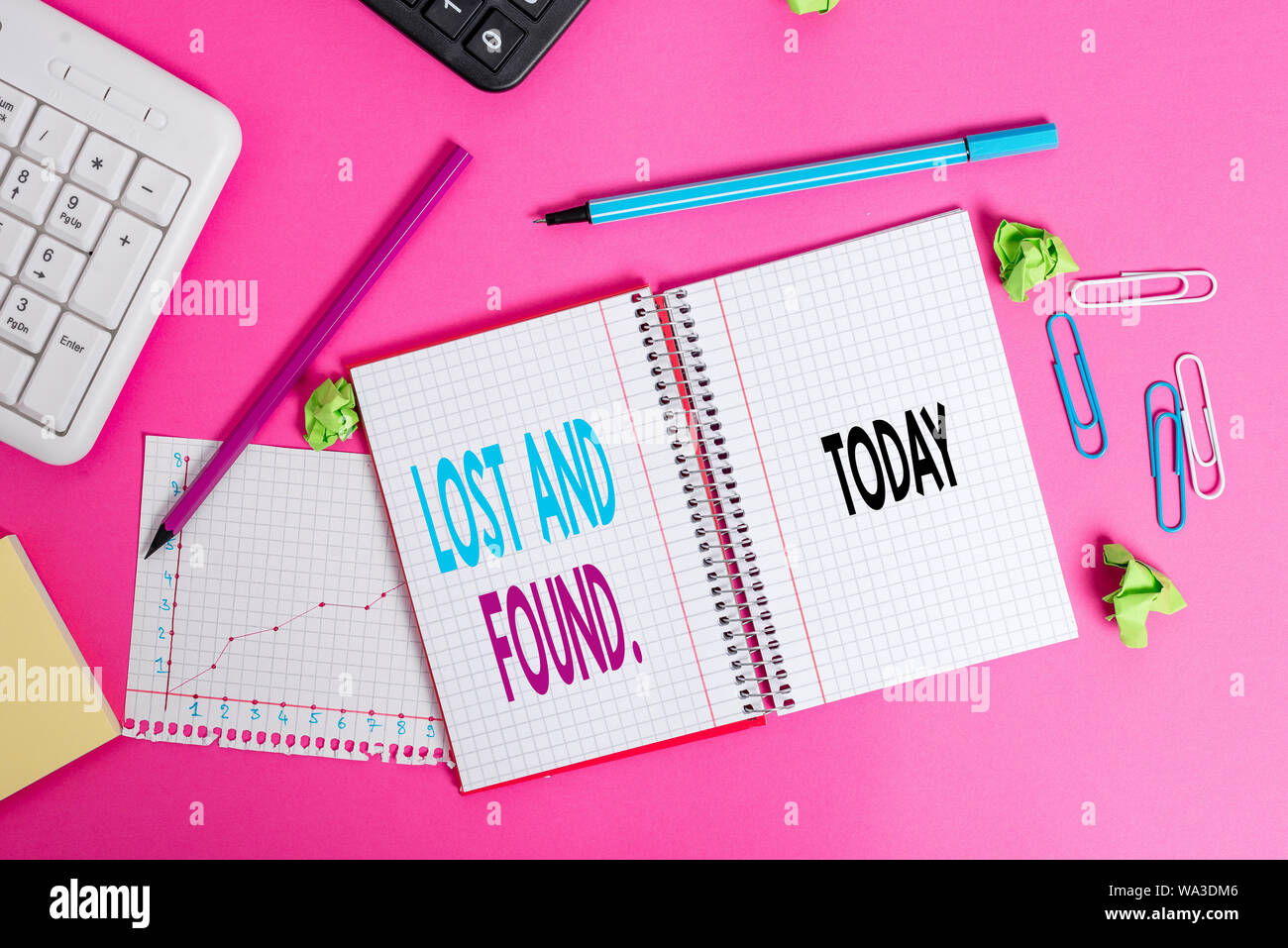 Writing note showing Lost And Found. Business concept for a place where ...
