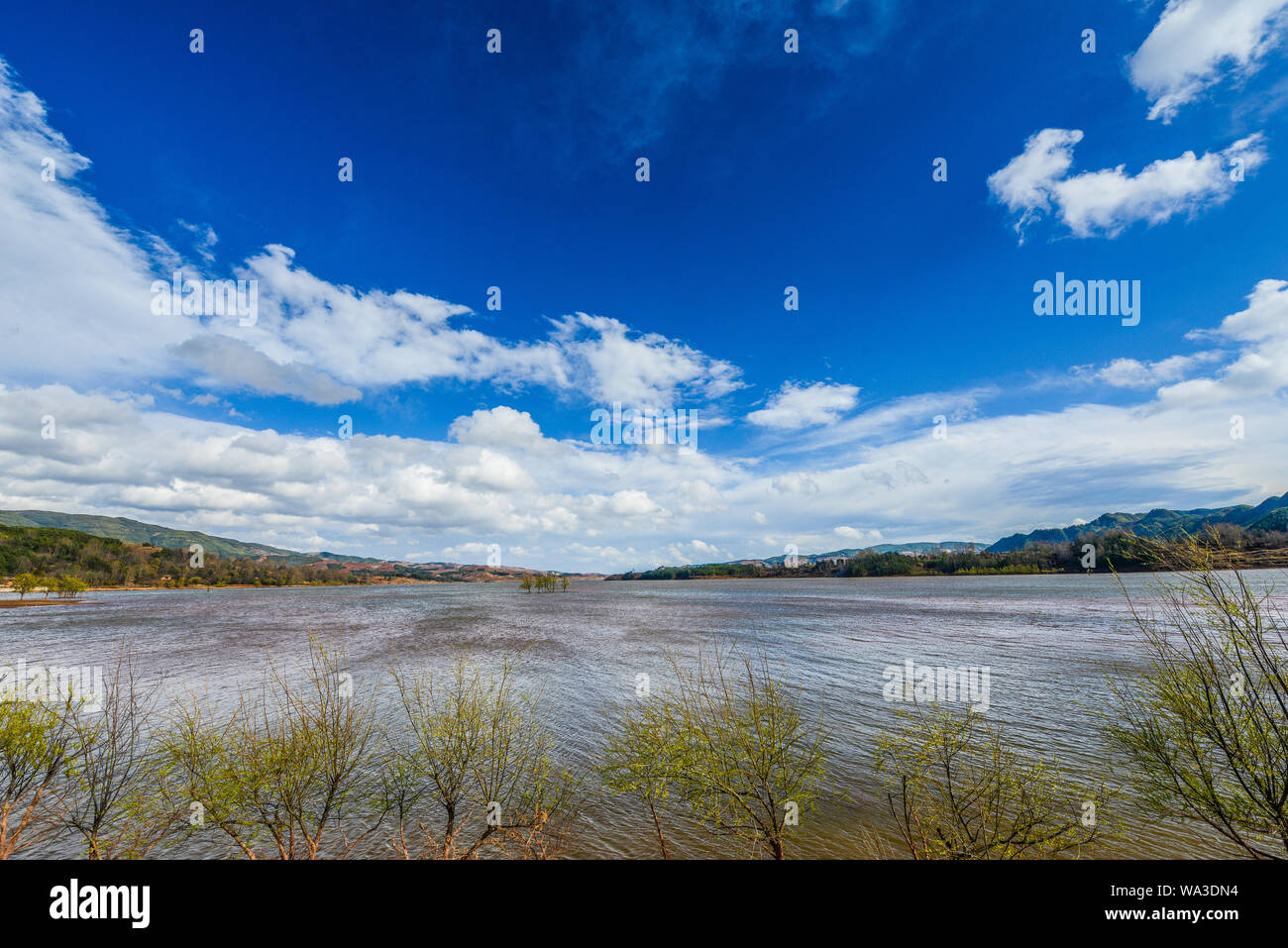 Read lake scenery Stock Photo - Alamy