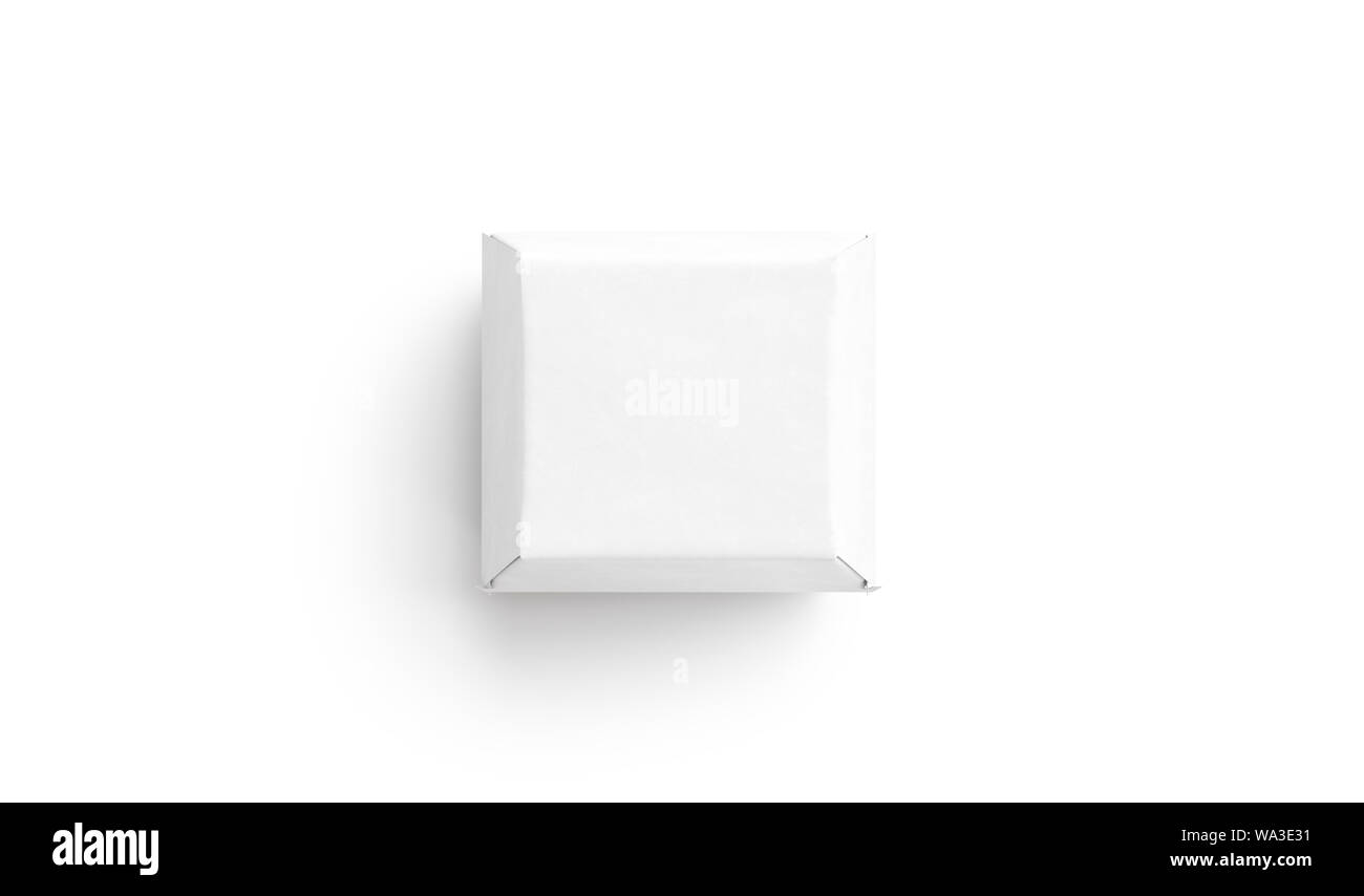 Blank white burger carton box mock up, isolated, top view, 3d rendering ...